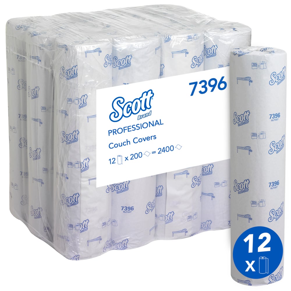 7396 Scott® Couch Cover (51W) - 12 Rolls x 200 Blue, 1 Ply Sheets ...