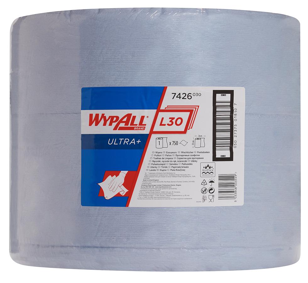 7426 WYPALL* L30 Ultra+ Wipers, Large Roll - Blue | Sentinel Laboratories